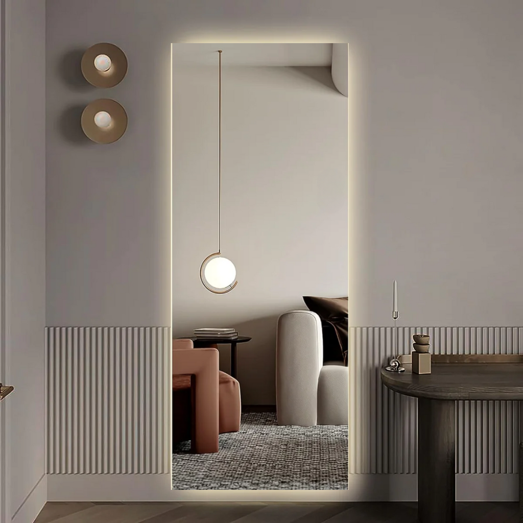 Espejo cuerpo completo con luz para pared decorativo 150x60 cm– HERRASHOP