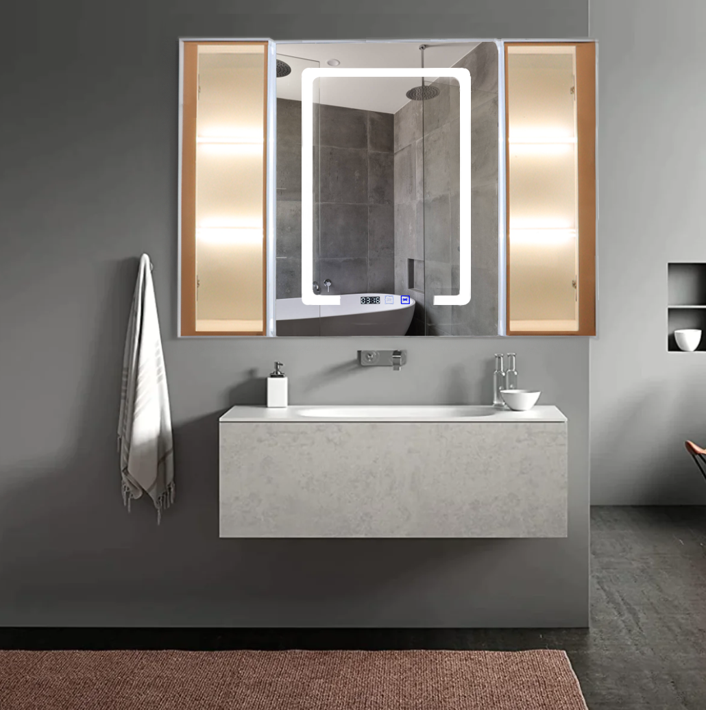 Botiquín Premium Peñasco 90x65x13 Con Luz Led+ Dimmer + Antifog +Reloj ...