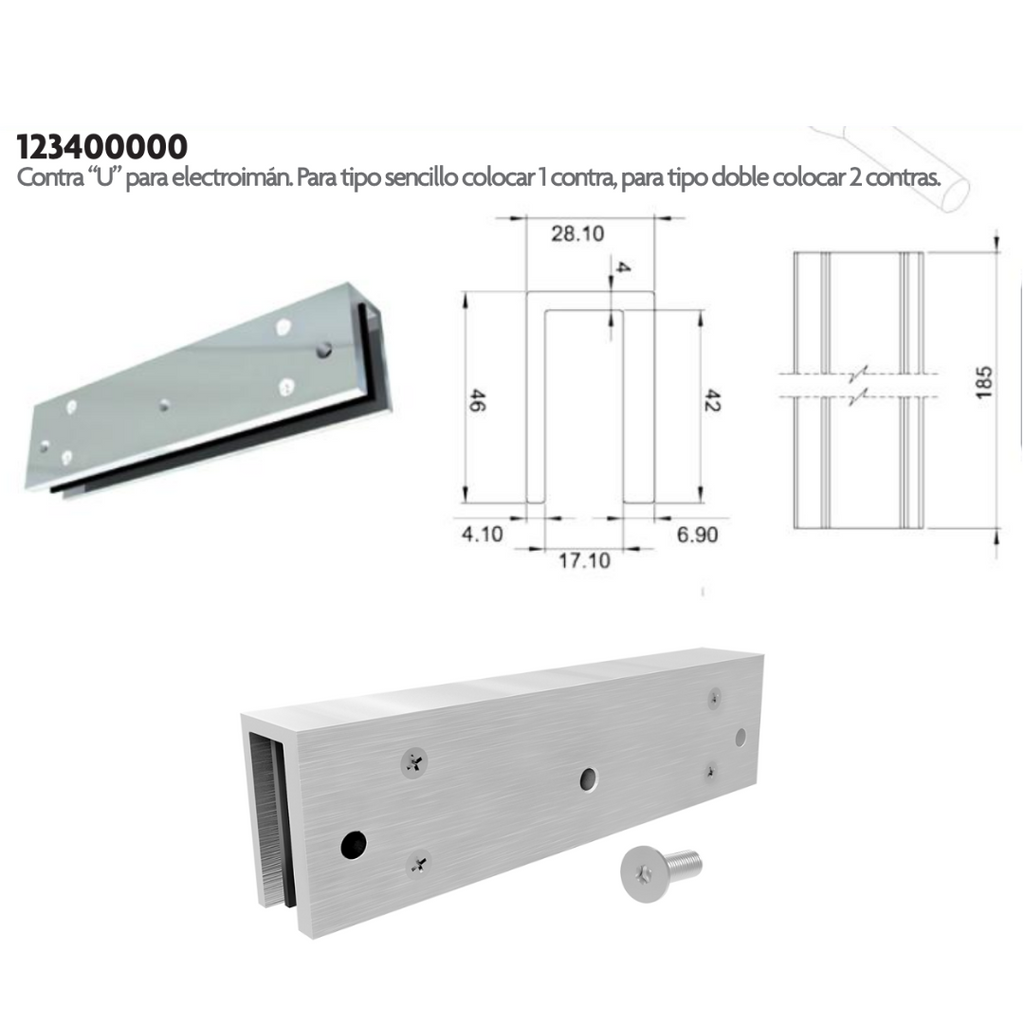 Contra Type "U" Electromagnet Receiver SKU 1234– HERRASHOP