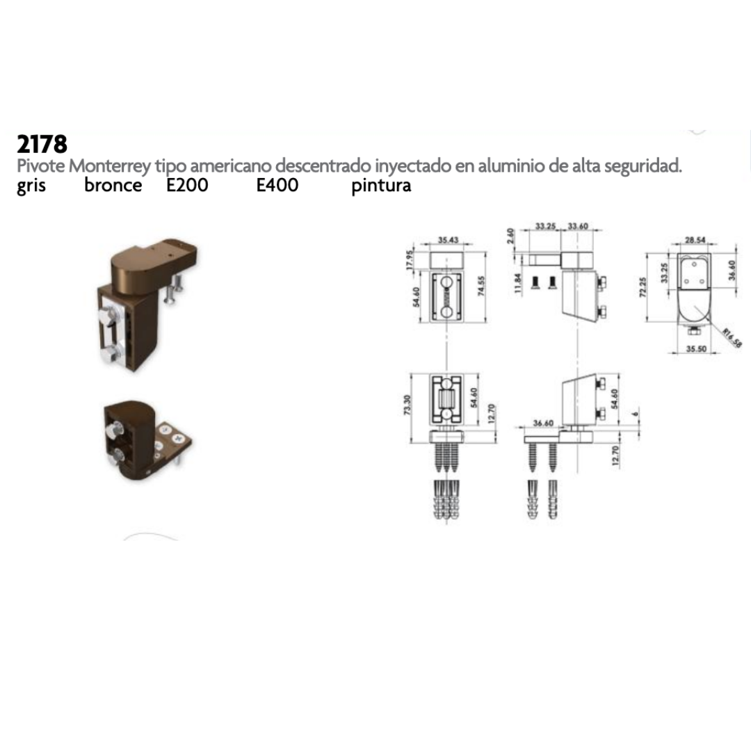 Pivote Descentrado Tipo Americano de Alta Seguridad herralum– HERRASHOP
